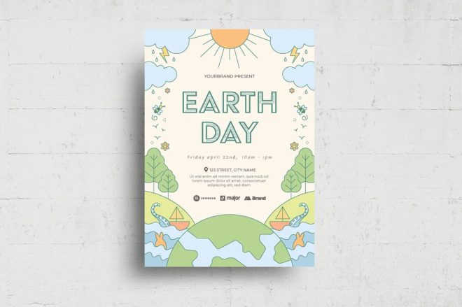 15+ Free Earth Day Flyer Template Ai PSD Download - Graphic Cloud