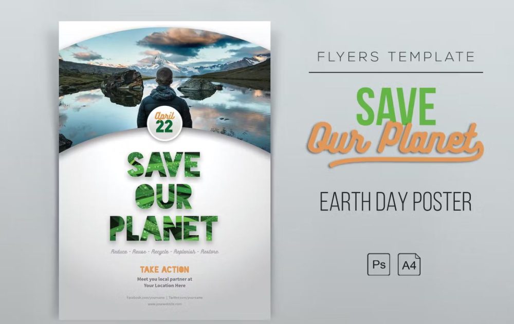 15+ Free Earth Day Flyer Template Ai PSD Download - Graphic Cloud