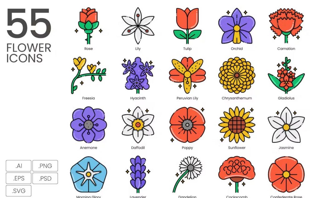 15+ Free Flower Icons Ai PNG Download - Graphic Cloud