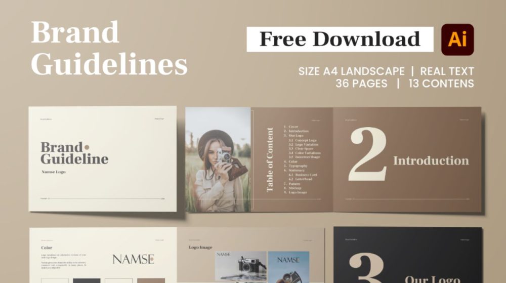15+ Stylish Brand Guideline Template Free PSD - Graphic Cloud
