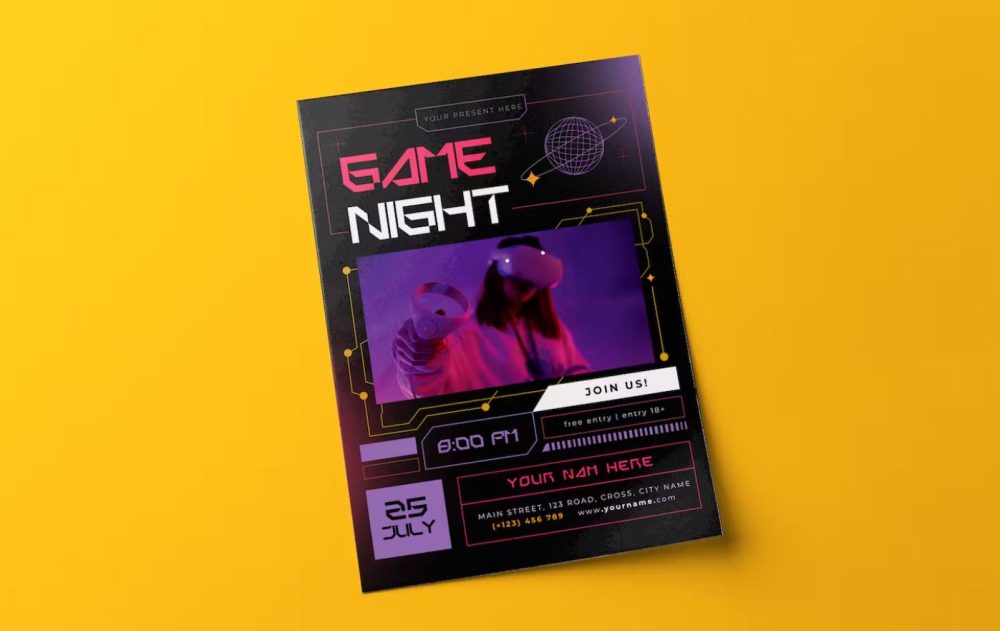 15+ Game Night Flyer Template Ai PSD Free Download - Graphic Cloud