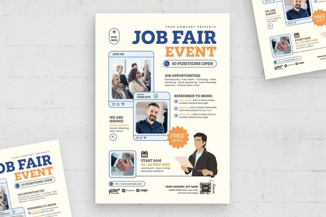 15+ Job fair Flyer Template PSD AI FREE Download - Graphic Cloud