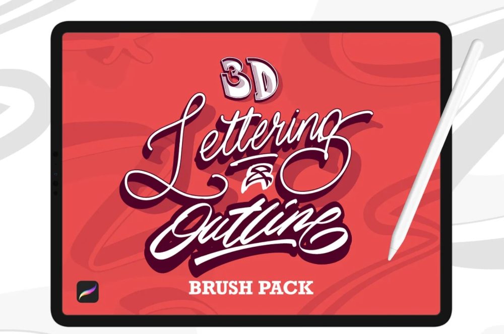 15+ 3D lettering Brushes Procreate Free Download - Graphic Cloud