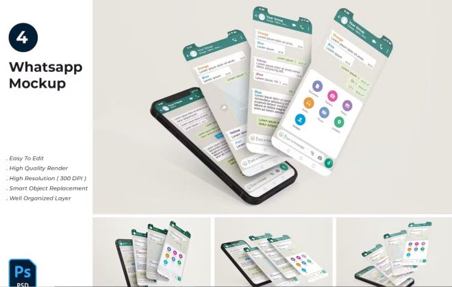 Whatsapp Mockup PSD ( 15+ Free Download )