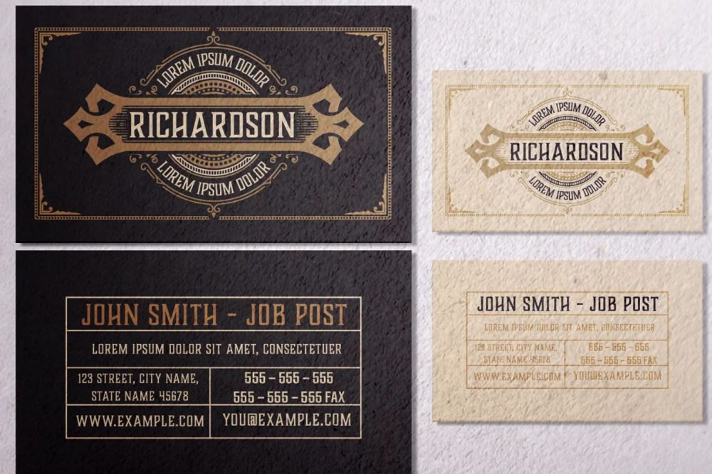 15+ Free Vintage Business Card Template PSD - Graphic Cloud