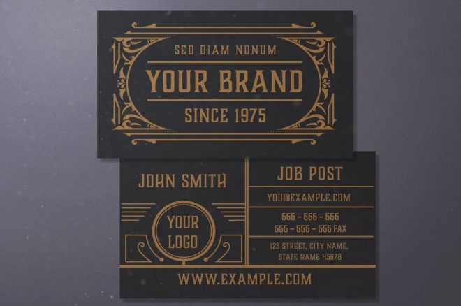 15+ Free Vintage Business Card Template PSD - Graphic Cloud