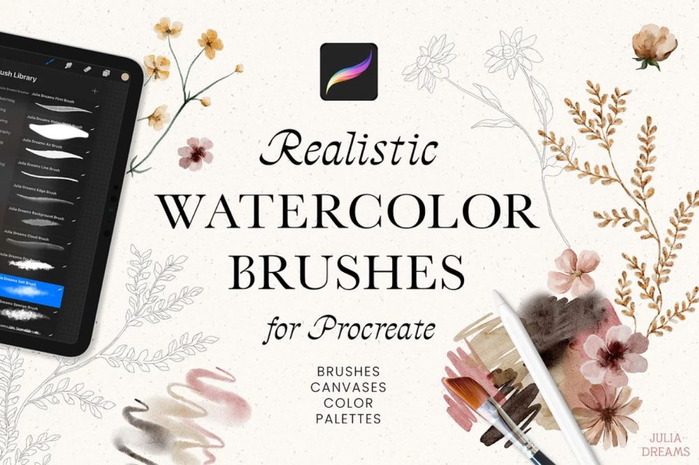 15+ Free Watercolor Procreate Brushes Download - Graphic Cloud