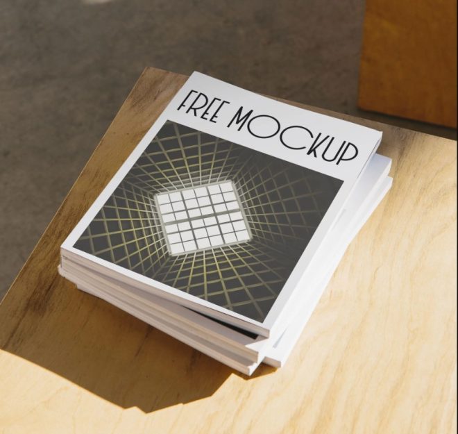 Free Magazine Stack Mockup PSD Template Download - Graphic Cloud