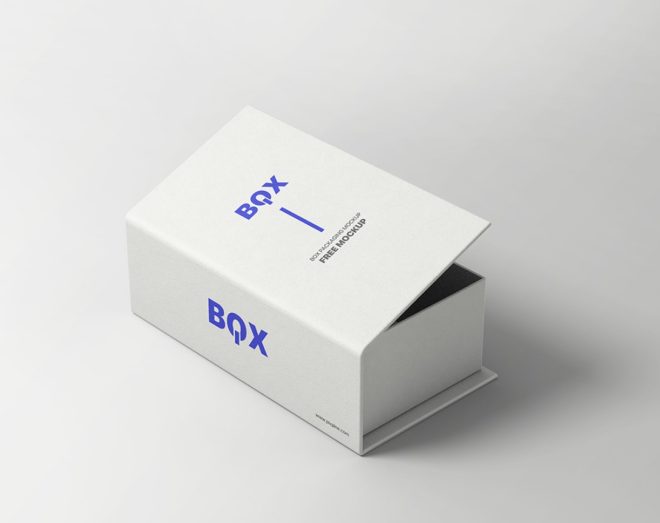 Open Product Box Mockup PSD from Side View Perspective - Graphic Cloud