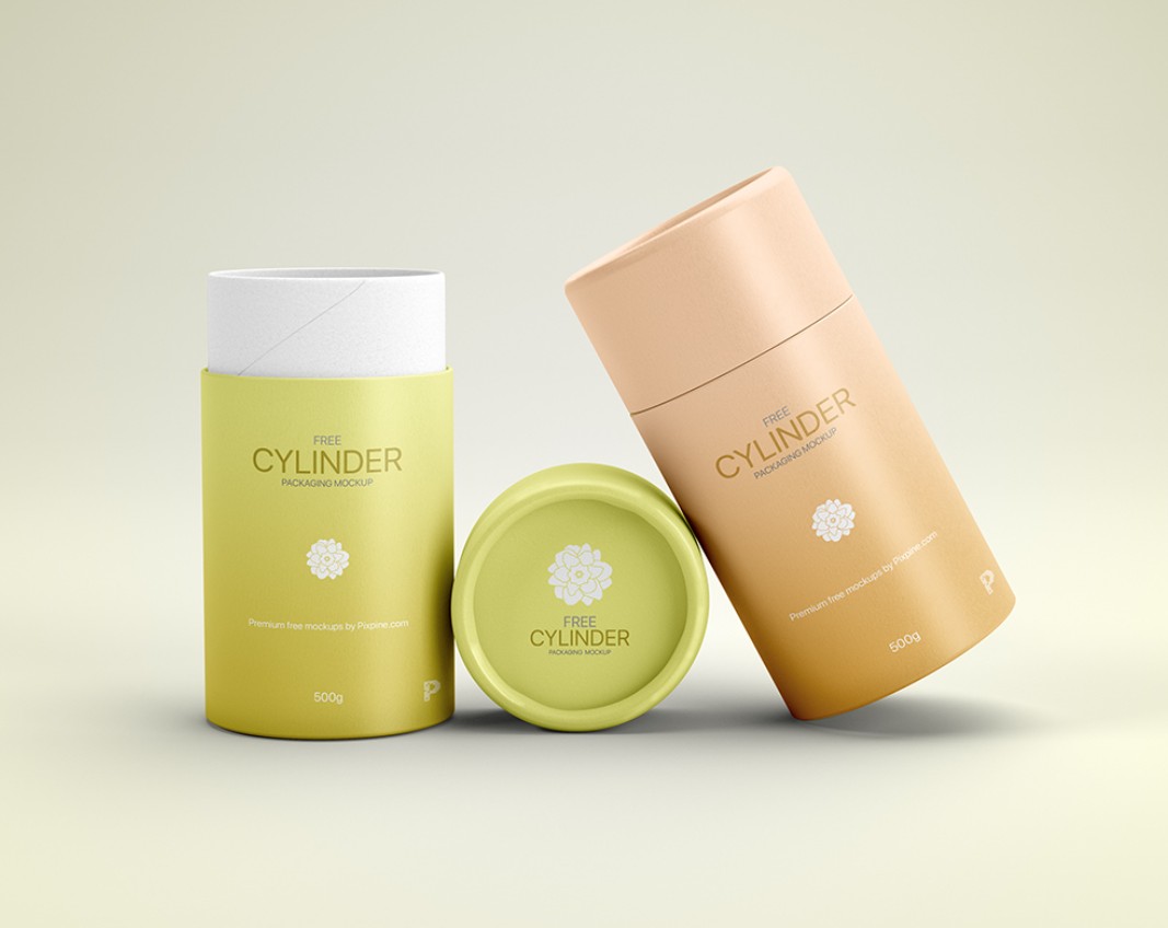 Realistic Cylindrical Paper Branding Mockup - Graphic Cloud